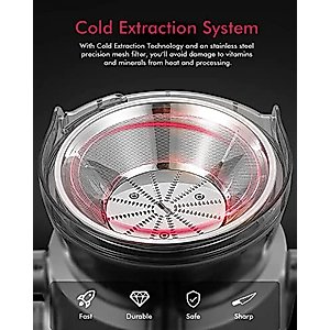 Juicer Machines, SIFENE 500W Big Mouth Centrifugal Juicer, Juice Maker Extractor for Vegetable and Fruit with 3-Speed Setting, Easy to Clean (Red)