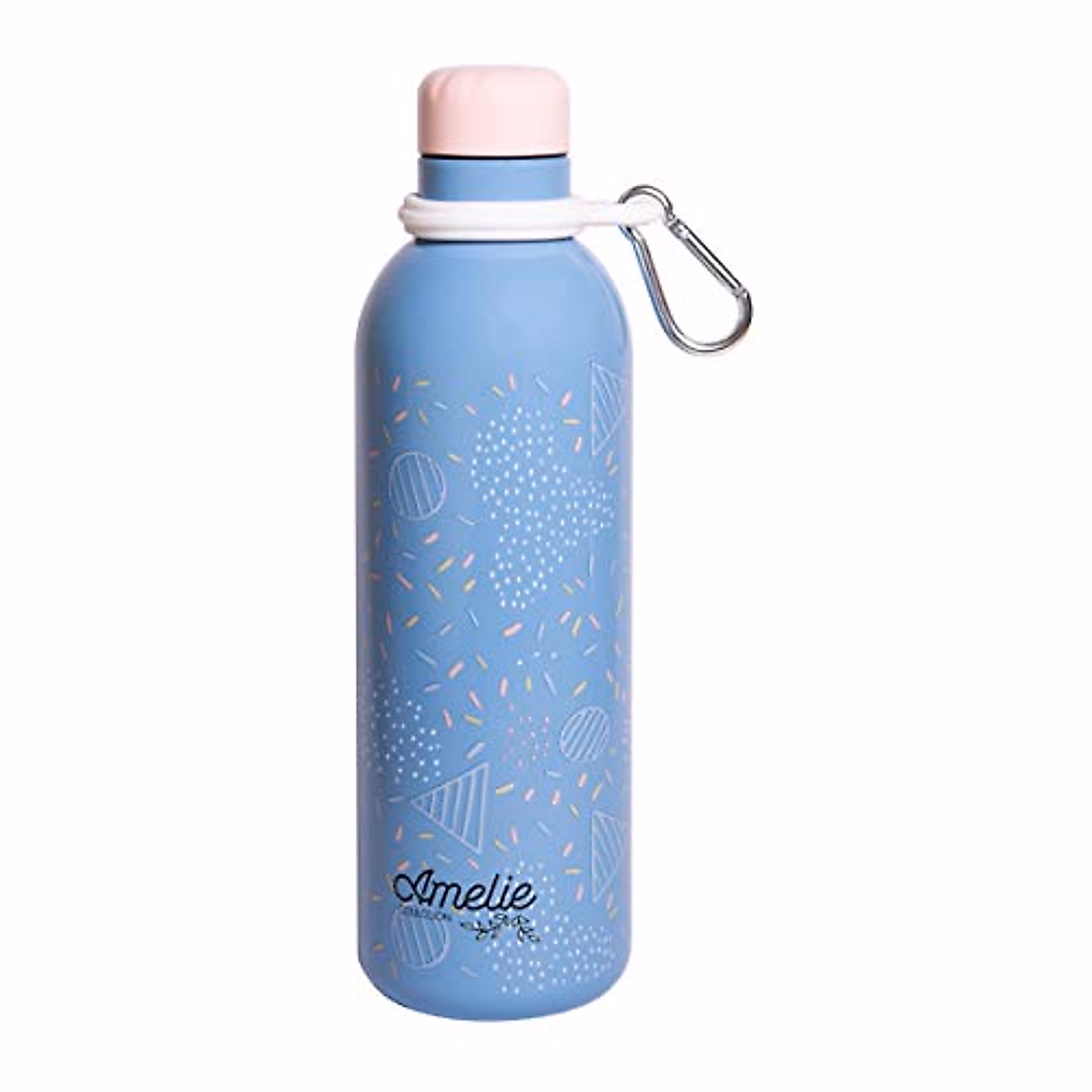 Grupo Erik Official Water Bottle-Sports Bottle-500ml / 17OZ, Stainless Steel, Vacuum Insulated Water Bottle, Double Wall Reusable Water Bottle With Carabiner, BPA Free, Kawaii Water Bottle (Amelie)