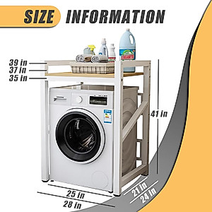 Dkjdssek Washing Machine Storage Rack, Over The Washer and Dryer Storage Shelf, Space Saver Storage Shelf for Washer with Adjustable Shelves, for Bathrooms Laundry Rooms Balconies