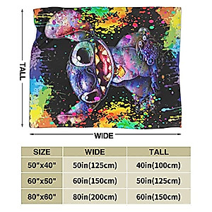 Cartoon Blanket Super Soft Flannel Throw Blanket Cute Anime Warm Blanket for Comfortable Bedding Office Travel and Sofa All Season (Blankets-1,60X50 in)