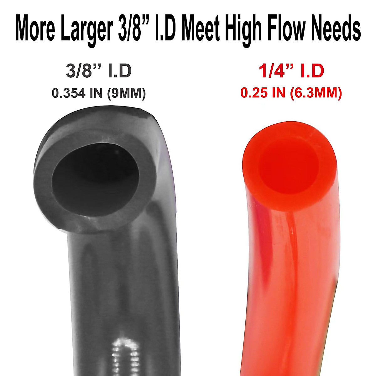 YOTOO Polyurethane Recoil Air Hose 3/8" Inner Diameter by 50' Long with Bend Restrictor, Repairable 1/4" Industrial Quick Coupler and Plug, Gray