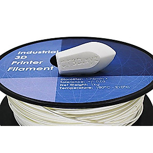 Superior White PLA 3D Printer Filament by Industrial 3D with Odorless Printing - 1.75mm 1kg (2.2lbs) Spool +/- 0.03mm Accuracy