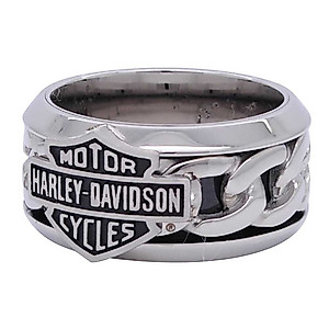 Harley-Davidson Men's Stainless Steel Chain Bar & Shield H-D Ring HSR0031 (9)