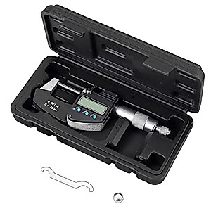 AUTOUTLET 0-25mm Precision Digital Micrometer Electronic Micrometer Caliper with 0.001mm Resolution and LCD Display for Accurate Measurements