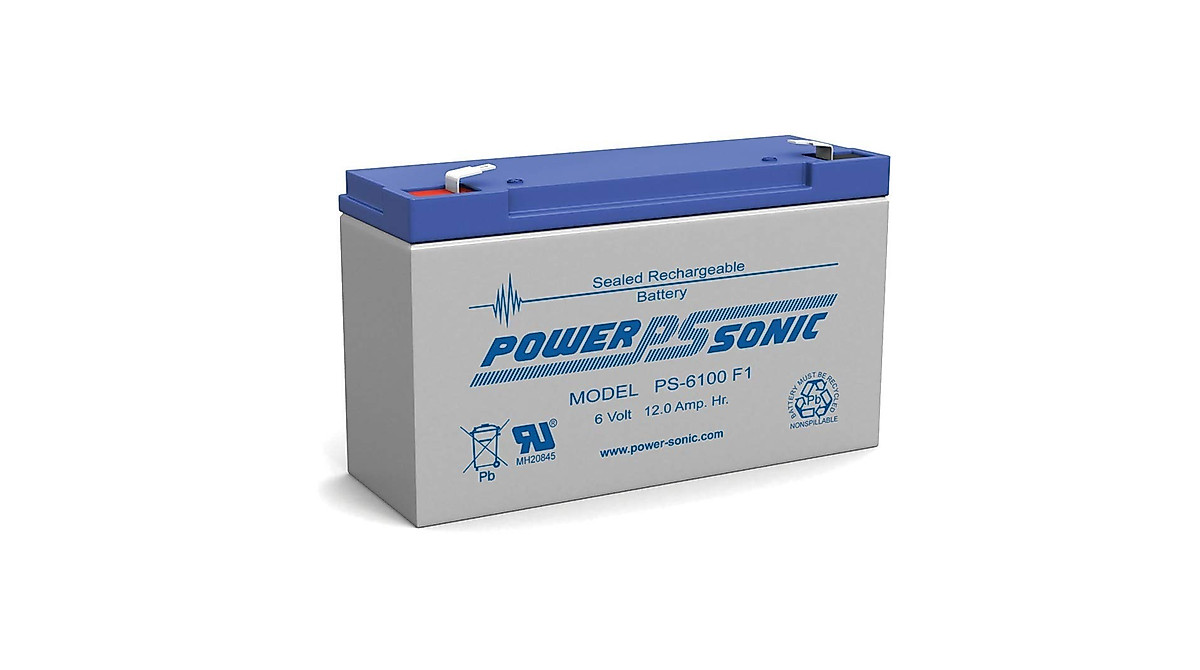 Power Sonic PS-6100 6V 12AH Rechargeable Battery for Emergency & Security