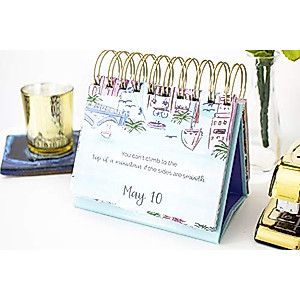 bloom daily planners Undated Perpetual Desk Easel/Inspirational Standing Flip Calendar - (5.25" x 5.5") (The Best is Yet to Come)
