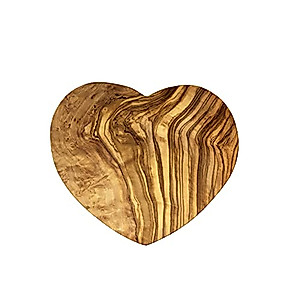 AramediA Handmade Olive Wood Heart Shaped Board -Handmade and Hand carved By Artisans - 8.5” Inches or 19.05 cm - Weight: 1.5 lb