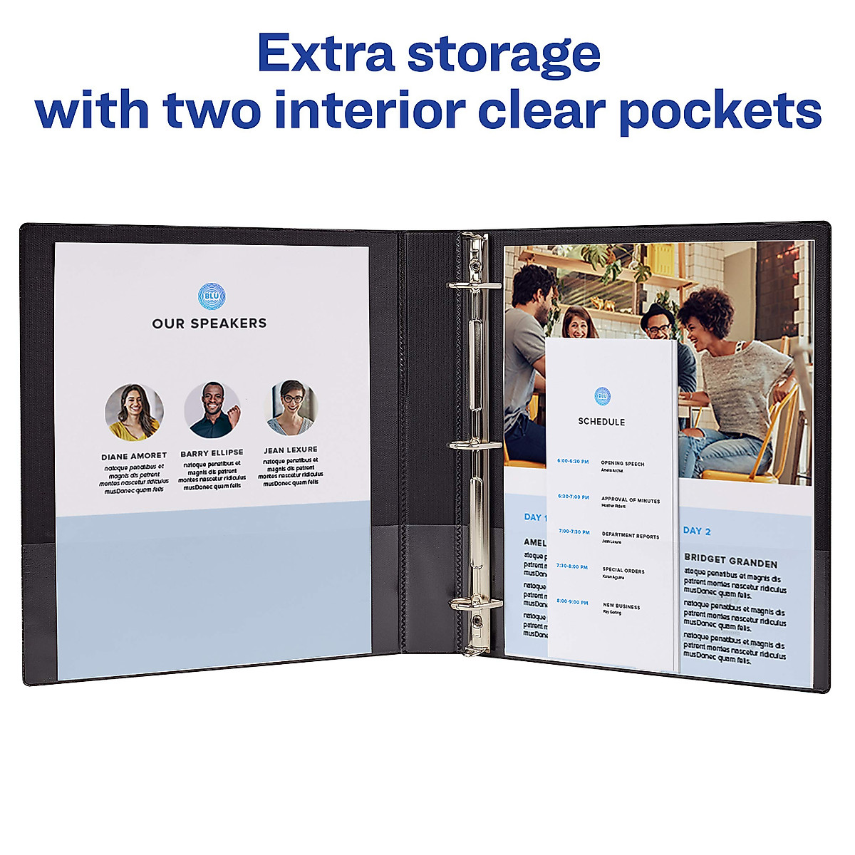 Avery Durable View 3 Ring Binder, 1 Inch Slant Rings, 1 Green Binder (17832)