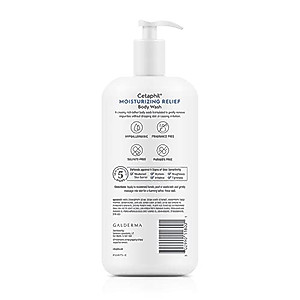 Cetaphil Body Wash, NEW Moisturizing Relief Body Wash for Sensitive Skin, Creamy Rich Formula Gently Cleanses and Gives 24 Hr Relief to Dry Skin,Hypoallergenic, Fragrance Free, 20 oz