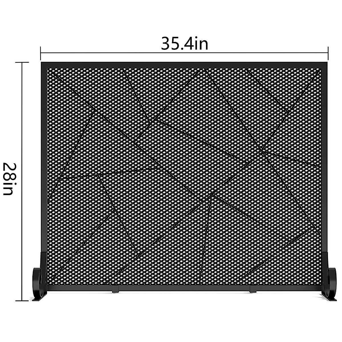 Fire Beauty Fireplace Screen Decorative Mesh Geometric Fire Spark Guard Gate Cover for Home