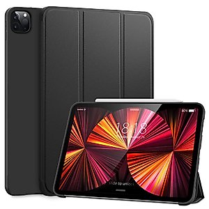 DTTO for iPad Pro 11 Inch 4th/3rd/2nd/1st Generation 2022/2021/2020/2018 Case, Also Fit iPad Air 11-Inch/5th/4th Gen, Slim Lightweight Trifold Stand Soft Back Cover，Auto Sleep/Wake,Black