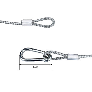 Stage Lights Safety Cable, 10PCS WorldLite Premium 110lb Load Duty and 4mm in diameter Safety Cable, 26’’ Stainless Steel Safety Rope for Stage Lighting Party or DJ Lighting