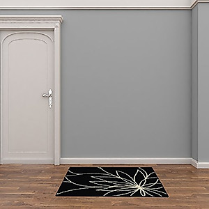 Garland Rug Grand Floral Area Rug, 30 x 46, Black/Ivory