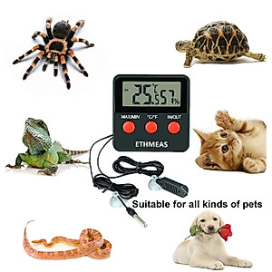 ETHMEAS Digital Thermometer and Hygrometer for Reptiles Terrarium pet keeping, Digital Indoor Outdoor Temperature Gauge and Humidity