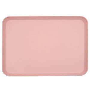 Fast Food Trays 10x14 Wheat Straw, Rectangular Serving Platter, Lunch Dinner Tray, Cafeteria Trays for Appetizer Snack Cafe Tea Outdoor Party, Dishwasher Safe (Pink)