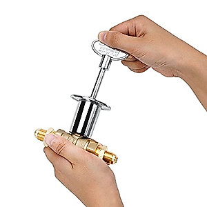 Stanbroil 1/2-Inch Straight Quarter-Turn Shut-Off Valve Kit for NG LP Gas Fire Pits with Polished Chrome Flange, 3-inch Key and 3/8 Male Flare x 1/2 NPT Fittings x 2