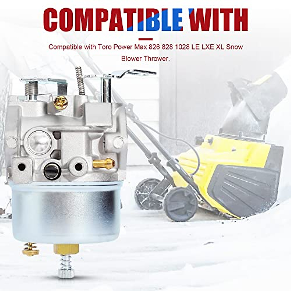 YOFMOO Adjustable Carburetor Compatible for Tecumseh 640349 640052 640054 640058 640058A HMSK80 HMSK85 HMSK90 HMSK100 HSMK110 LH318A LH358SA 8HP 9HP 10HP Snowblower Shredder Carb