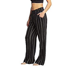 Billabong womens New Waves Stripe Pants, Black White, Small US