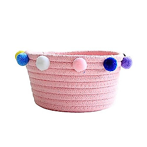 TOYANDONA 1pc Nursery Basket Rattan Decor Toy Weave Basket Woven Laundry Basket Table Top Decor Desktop Storage Container Cotton Storage Basket Sundries Storage Container Organizer Corn Cake