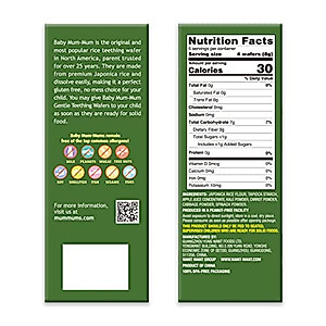 Baby Mum-Mum Rice Rusks, 2 Flavor Variety Pack, 24 Pieces (Pack of 4) 2 Each: Apple & Pumpkin, Vegetable Gluten Free, Allergen Free, Non-GMO, Rice Teether Cookie