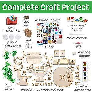 Creativity for Kids Build and Grow Tree House Craft Kit - Treehouse Playset Toy for Boys and Girls, Classic Toys for Kids