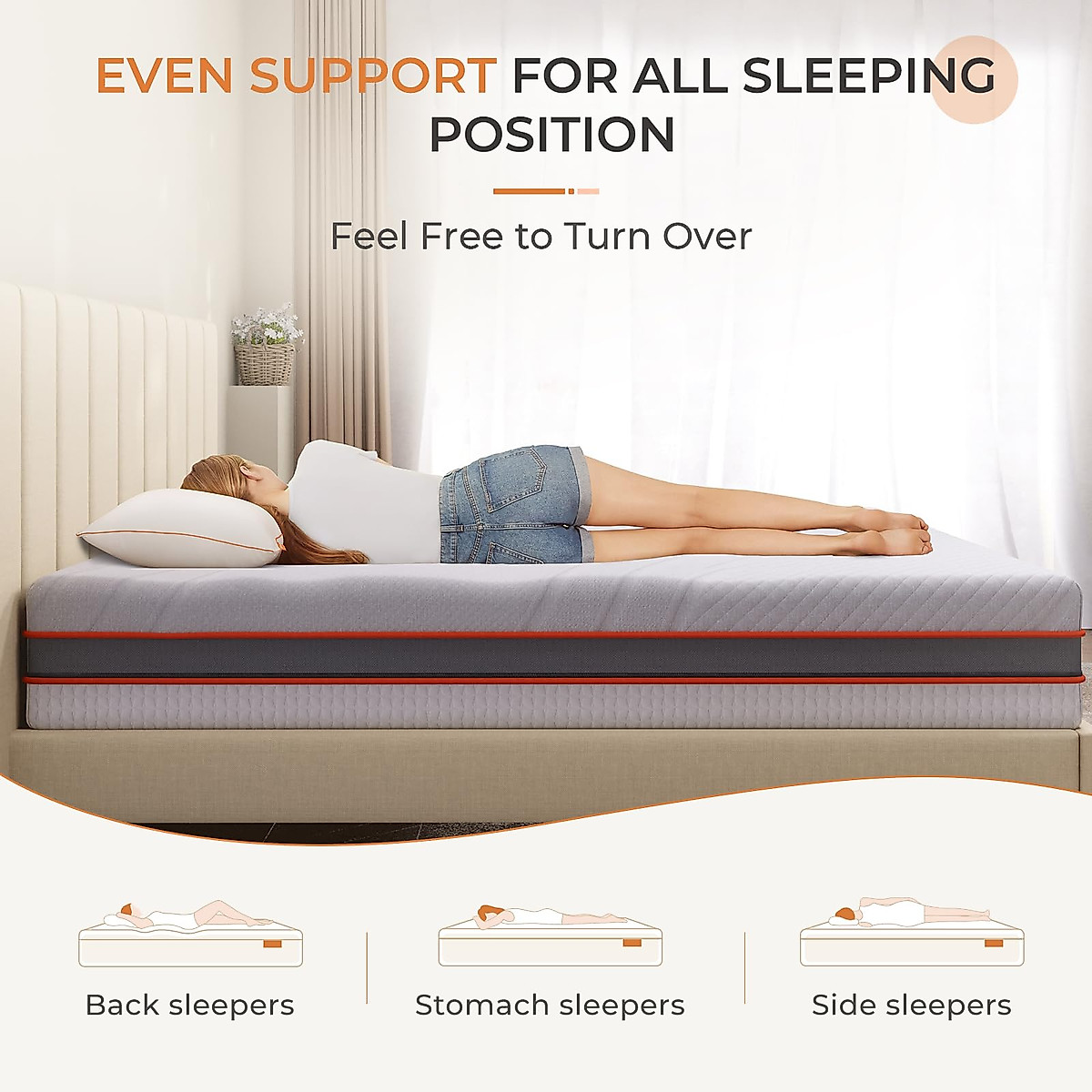 Sweetnight Queen Mattress, 12 Inch Gel Memory Foam Mattress in a Box, Flippable Mattress with Two Firmness, Motion Isolation & Jacquard Cover Design, CertiPUR-US Certified Queen Size Mattress