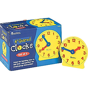 Learning Resources Clocks,Big TIME,4-Inch Mini,6PC