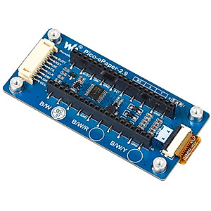 Waveshare 2.9inch E-Paper Display Module for Raspberry Pi Pico, Black White Two-Color 296×128 Pixel E-Paper Screen LCD SPI Interface Support Partial Refresh Wide Viewing Angle, Paper-Like Effect