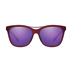 Smith Optics Cavalier ChromaPop Sunglasses, Matte Crystal Deep Maroon/Chromapop Violet Mirror, One Size