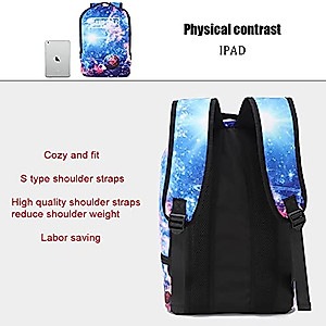 wscszs School Backpack Teenager Middle Book Bag for Boys and Girls (Universe)