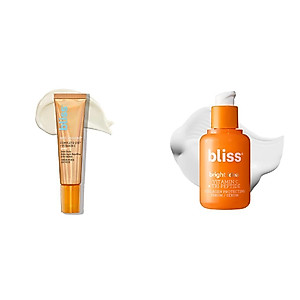 Bliss Rest Assured Eye Cream & Bright Idea Vitamin C Serum - Anti-Aging, Reduces Dark Spots, Boosts Elasticity - Vegan & Cruelty-Free