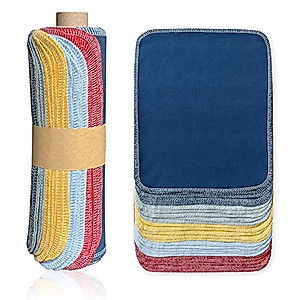 NGORAY Reusable Paper Towels Swedish Dish Washable - 25 Pack Cotton Pulp Reusable Napkins Alternative Eco Friendly Thick and Strong Cloth Paper Towels Roll for Kitchen Paperless Dishcloths Replacement