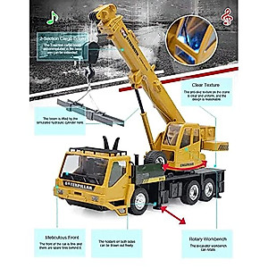 HEBXMF 2.4G Off-Road RC Trucks Tower Cranes Remote Control Construction Toy Loaders RC Engineering Vehicle Models,RC Car Cranes, Educational Toys, Gifts for Children