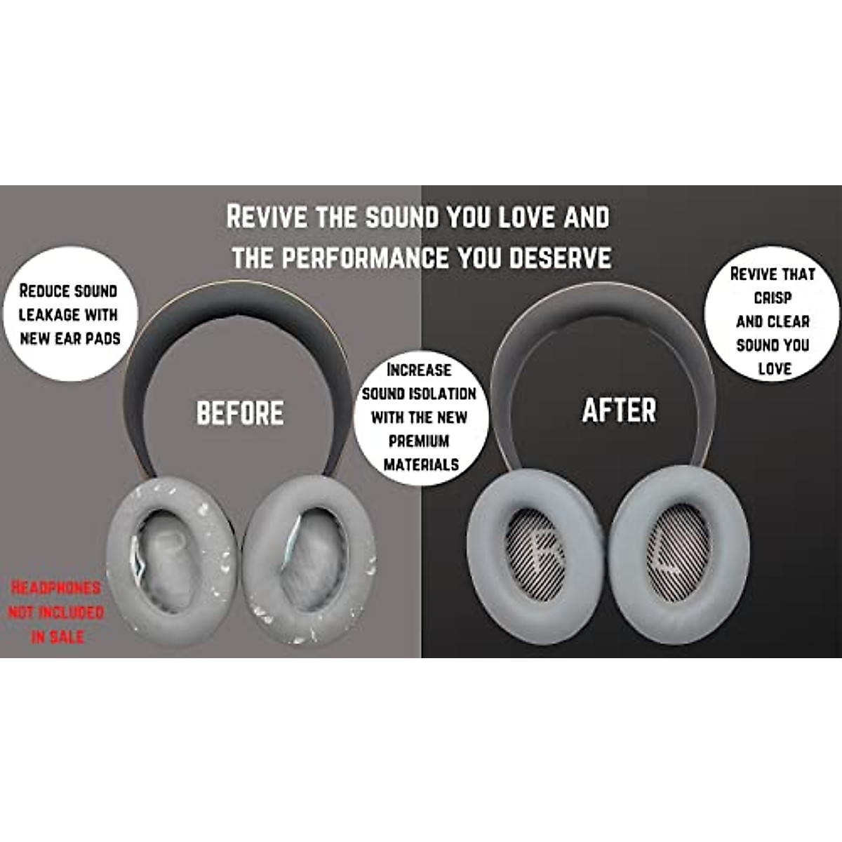 Premium Replacement NC700 Ear Pads / NC700 UC Pads Cushions Compatible with Bose NC700 Headphones/Bose Noise Cancelling 700 Headphones/Bose NC700 UC Headphones (Grey). Great Comfort/Durability