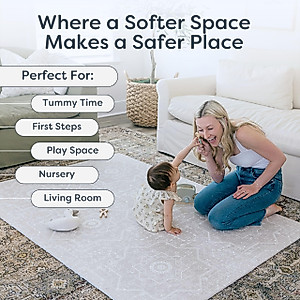 Little Landings Baby Play Mats for Floor - Layla (4x6ft) - Premium EVA Foam Play Mat for Babies & Toddlers - Perfect for Tummy Time, Crawling, Playroom - Stylish & Comfortable Kids Play Mat