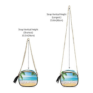 ALAZA Tropical Beach Palm Tree PU Leather Small Women Crossbody Shoulder Bag Purse Wallet with Adjustable Chain Strap