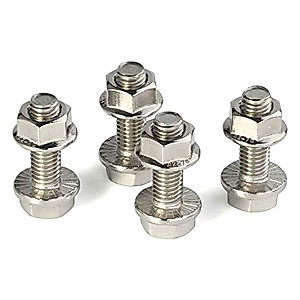 L-A M6-1.0 x 45mm Flanged Hex Head Bolts Hexagon Screws, Serrated Flange Hex Lock Nut, Fully Threaded, 304 Stainless Steel A2-70（10 Set）