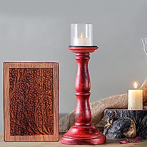 EARTHLY HOME Keepsake Urn for Ashes, Wooden Urn for Human Pet Ash, Funeral Cremation Urn for Ashes Cat Dog Urn, Urns Box for Kids Men Adult, Dog Ashes Urn - Medium (7.5 X 5.25 X 3.5 inches), Style 5