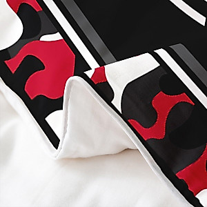 Boys Aircraft 100% Nature Cotton Duvet Cover Full Size,Army Fighter Jet Plane Super Soft Bedding Set,Retro Army Camouflage Red White Black Comforter Cover Bedding 3 Piece (No Comforter)