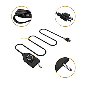 AJinTeby Adjustable Controller Thermostat Probe Power Cord for Most Outdoor Cooking Electric Smokers, Turkey Fryer and Masterbuilt Smoker Grills Heating Element