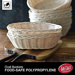 TableCraft Products C1174W Basket, Oval, Natural, 9" x 6" x 2.25" (Pack of 12)