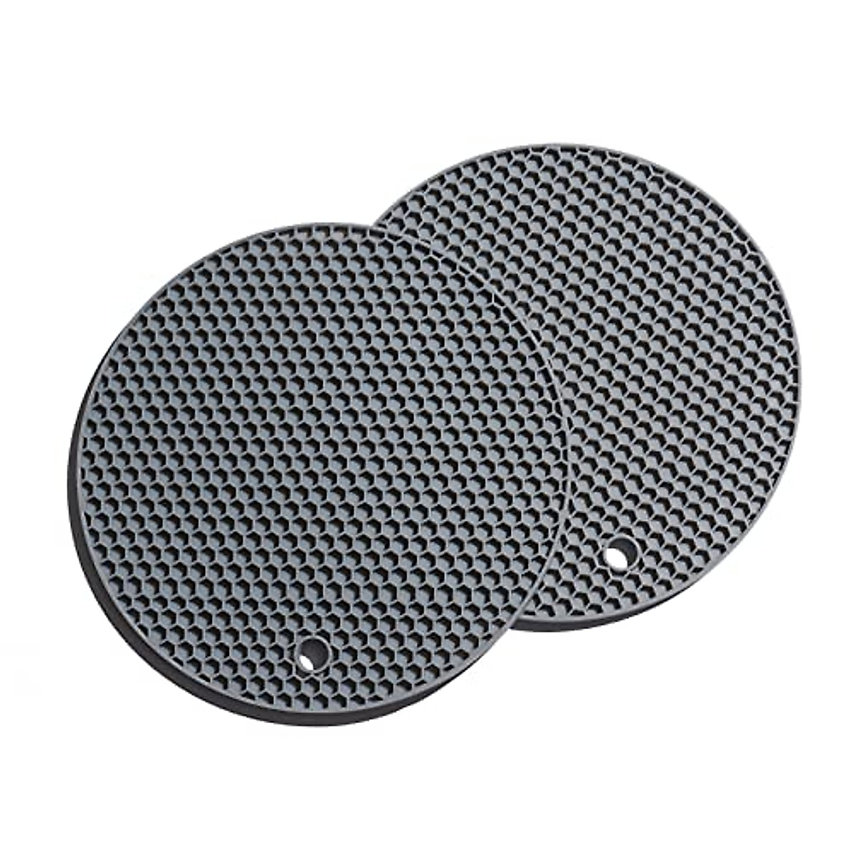 Gourmanity Cook 4 Pack, Silicone Trivet Set | Heat-Resistant Mats for Countertops | Grey Silicone Hot Pads for Kitchen | Non-Slip Silicone Trivets for Hot Pots & Pan