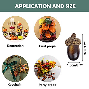 Udefineit 100PCS 3cm Artificial Mini Acorns, Fake Fruit Props Lifelike Oak Nut Plants Model Craft for Home Kitchen Table Decor, Thanksgiving Halloween Christmas Festival Decorative Ornaments (2 Pack)