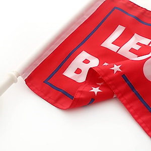 2 Pack Car Flags, Lets Go Brandon Flag Car Flag Outdoor and Car Flag Pole, Car Logo Window Clip Can be Clipped to Most Windows 14 inch Flag Pole and 16 x 10 inch Double Sided Flag