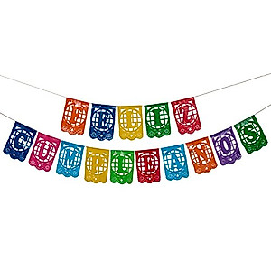 Paper Full of Wishes Small Plastic Banner I Feliz Cumpleaños I Mexican Papel Picado Letrero