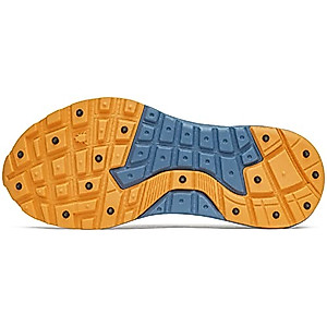 Icebug Womens NewRun BUGrip Trail Running Shoe with Carbide Studded Traction Sole, Mist Blue/Orange, L09.0