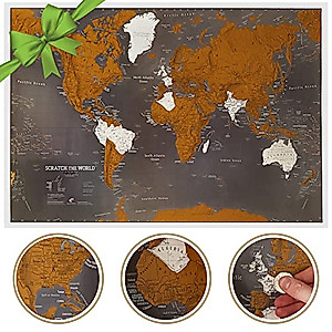 Maps International Scratch The World Travel Map – Black Scratch Off World Map Poster – 23 x 33