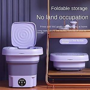 Mini Folding Washing Machine, 8L large-Portable Capacity Dryer. The Deep Cleaning of underwear, Baby Clothes and other small clothes is suitable for travel and dormitory (Touch Screen Control)