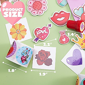 JOYIN 1000+ Valentine Day Hearts Arts and Crafts Party Favor Supplies Accessories (Stickers, Tattoos, Stampers) for Valentine’s School Classroom Rewards Prizes, Exchange Gifts