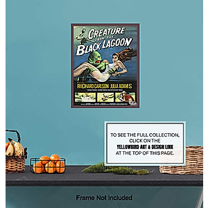 Creature From the Black Lagoon - 8x10 Vintage Hollywood Horror Movie Poster Wall Art Print - Creepy Classic Scary Movie Home Decor Picture for Man Cave, Boys Bedroom, Teens Room - Gift for Men